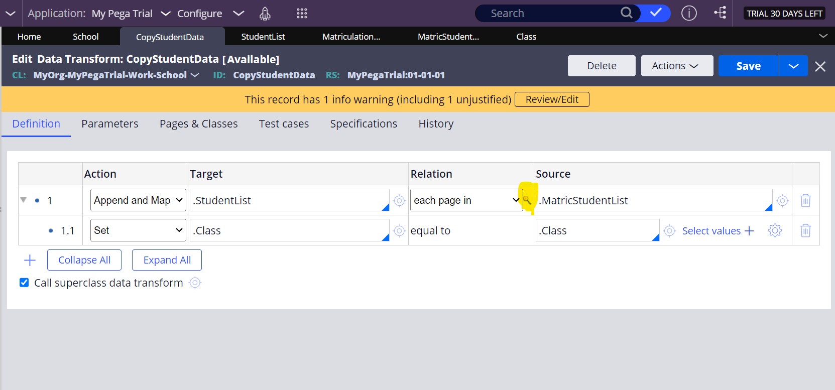 Copy data from one (Pagelist/PageGroup) to another with a set of conditions with Data transform ...
